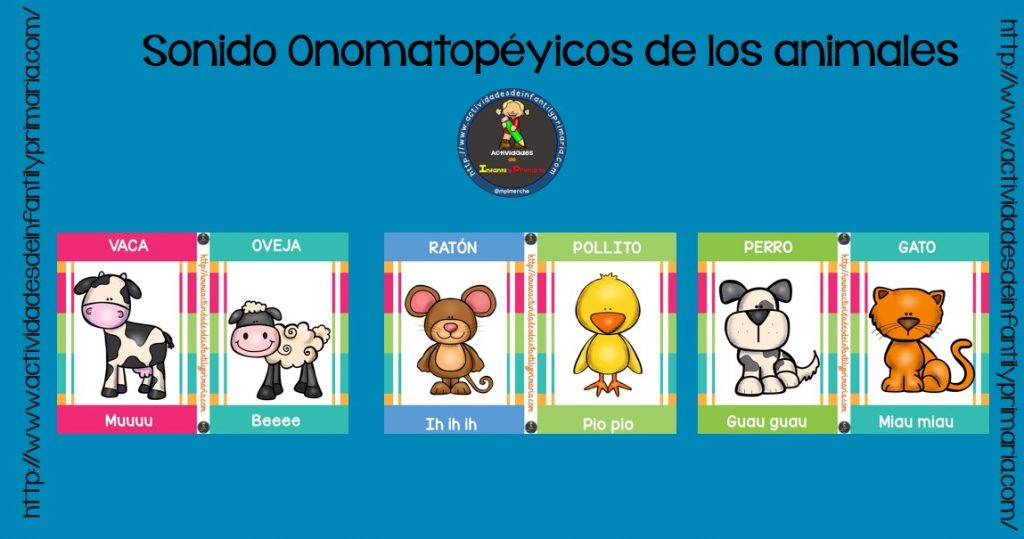 Sonidos onomatopéyicos de los animales - Actividades de infantil y primaria