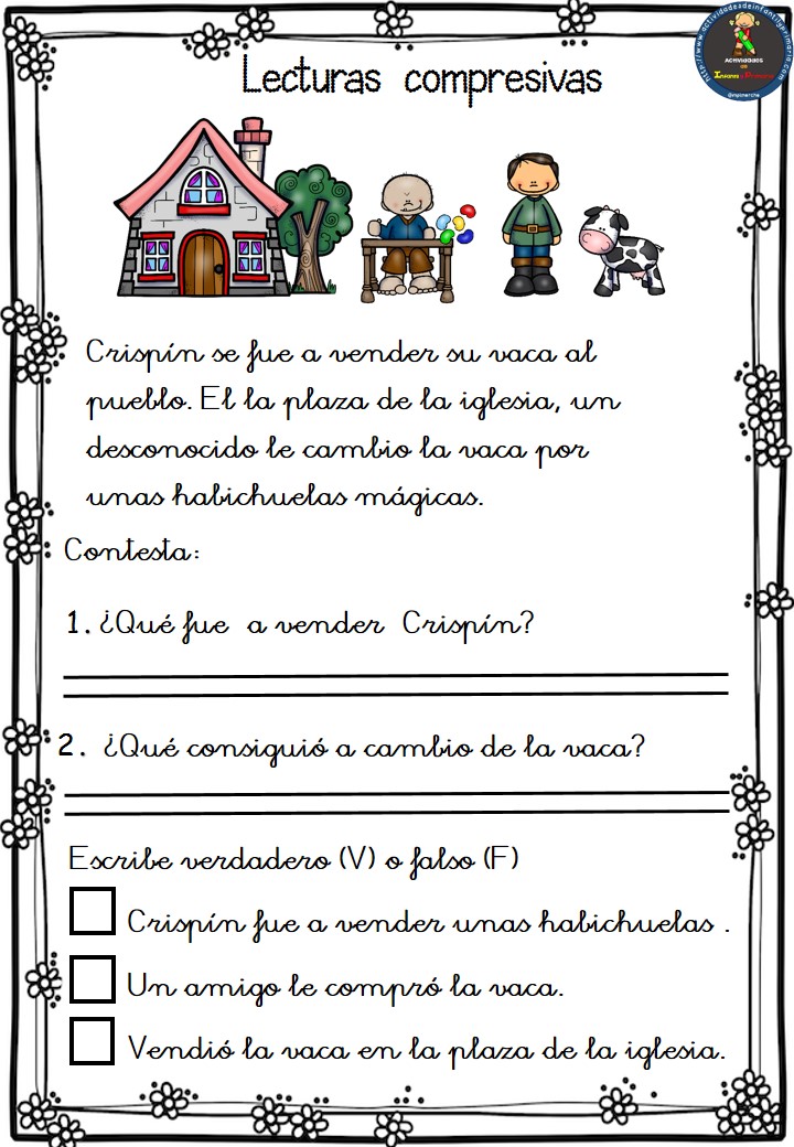 Lecturas Comprensivas Para Primaria Actividades De Infantil Y Primaria