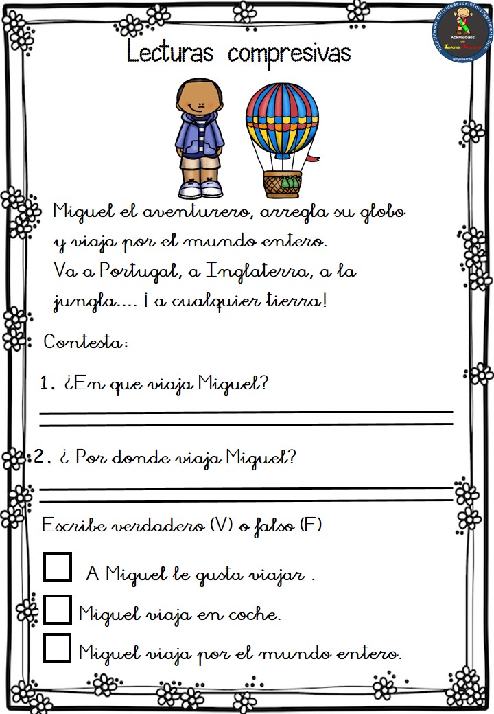 Lecturas Comprensivas Para Primaria Actividades De Infantil Y Primaria