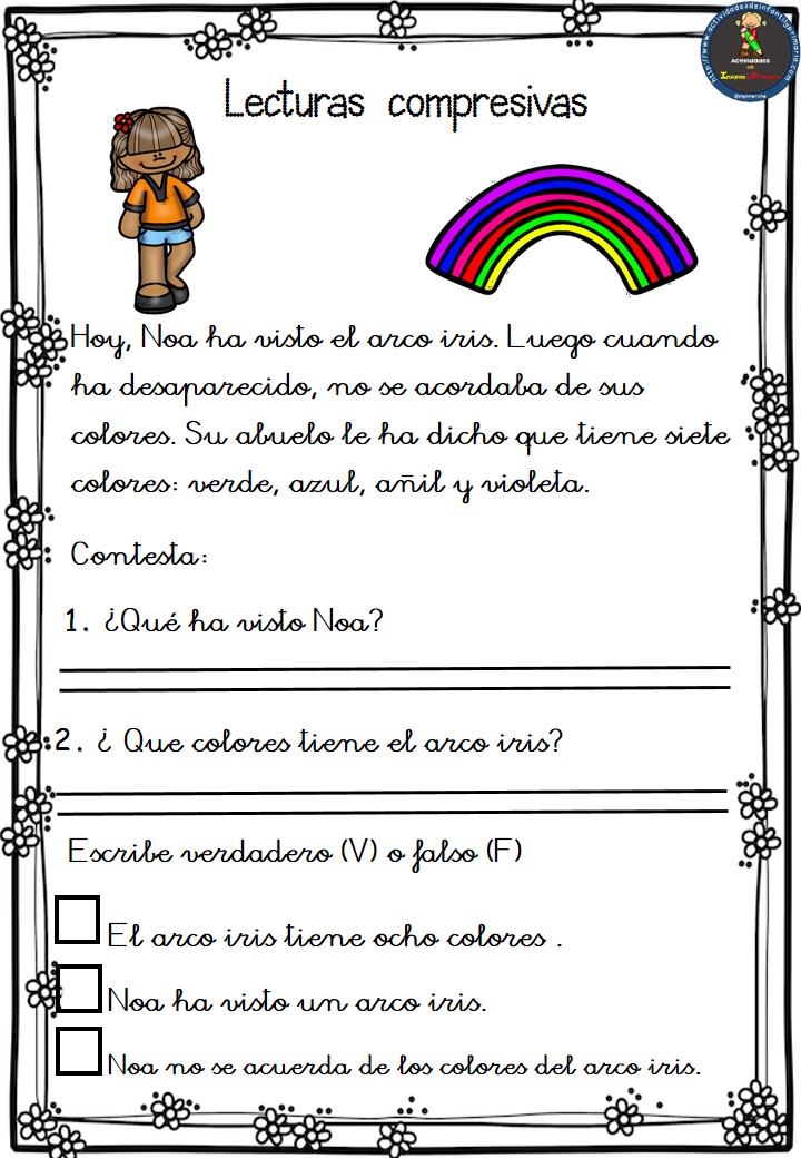 Lecturas Comprensivas Para Primaria Actividades De Infantil Y Primaria