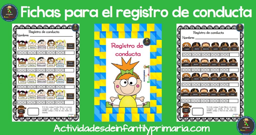 Fichas para el registro de conducta - Actividades de infantil y primaria
