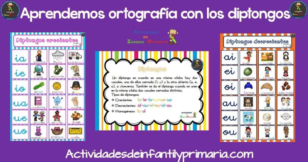 Aprendemos ortografía con los diptongos - Actividades de infantil y ...