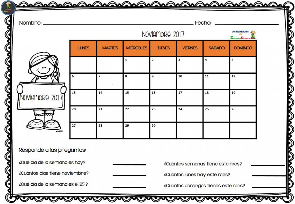 Aprendemos a leer el calendario (2)