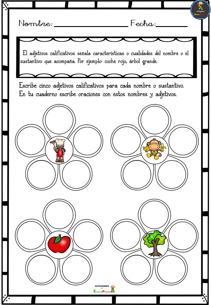 Fichas para trabajar los adjetivos calificativos (2) Fichas para trabajar los adjetivos calificativos (2)