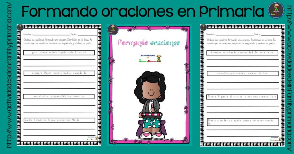 Formamos oraciones en primaria - Actividades de infantil y primaria