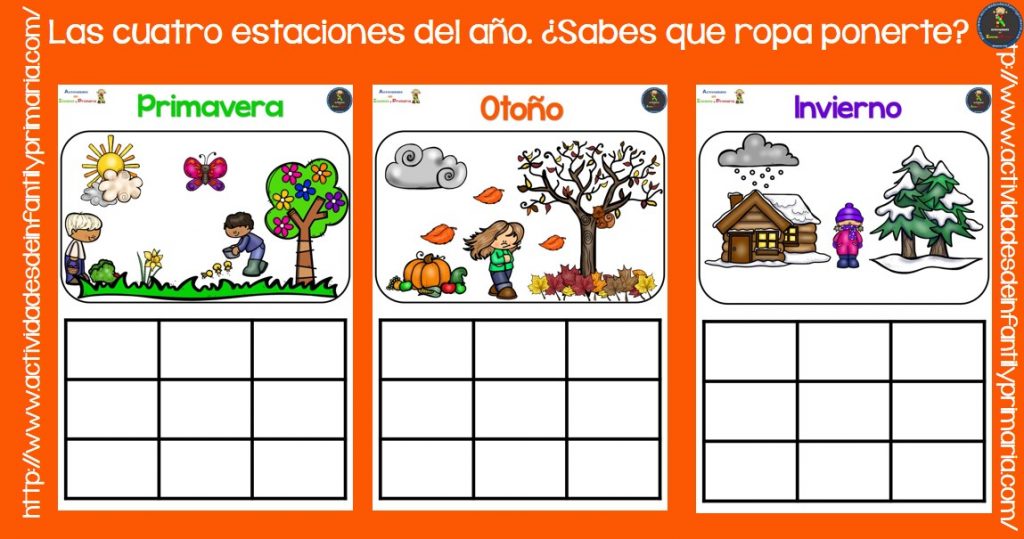 Las Cuatro Estaciones Del Año Material Manipulativo