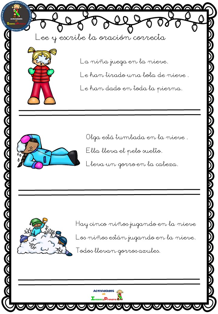 Actividades para la comprensión de las oraciones (6)