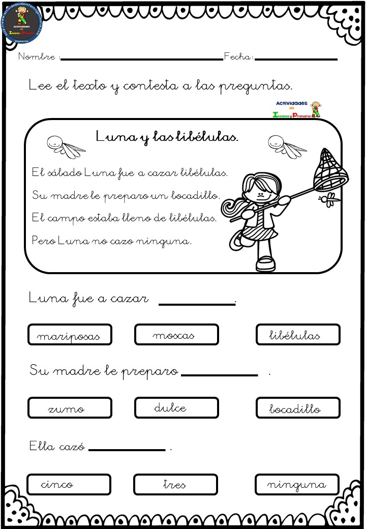 Fichas para trabajar la comprensión lectora (6)