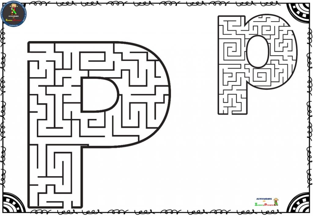 Abecedario Laberintos Fichas Sketch Coloring Page