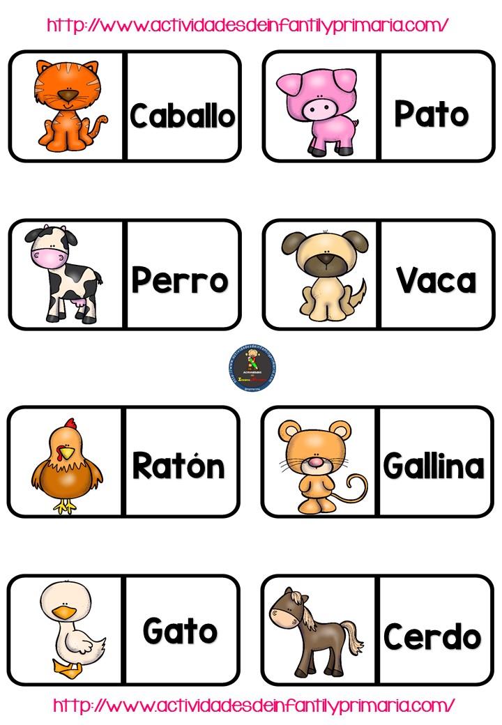 Colección de fichas para jugar al domino de animales (3)