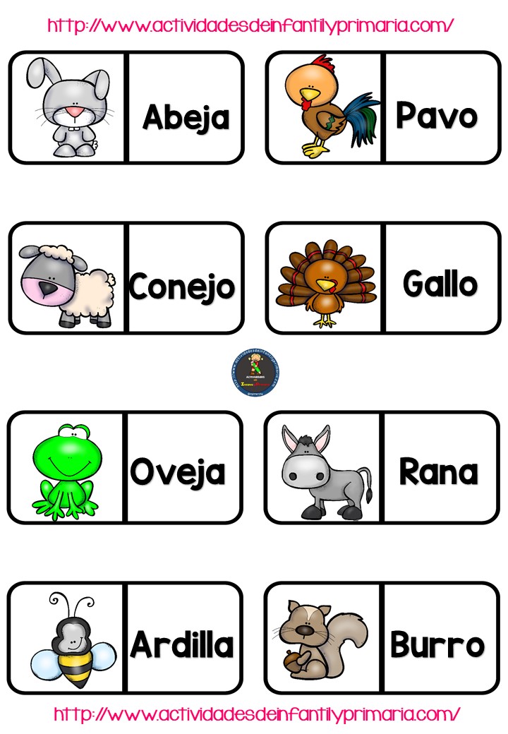 Colección de fichas para jugar al domino de animales (4)