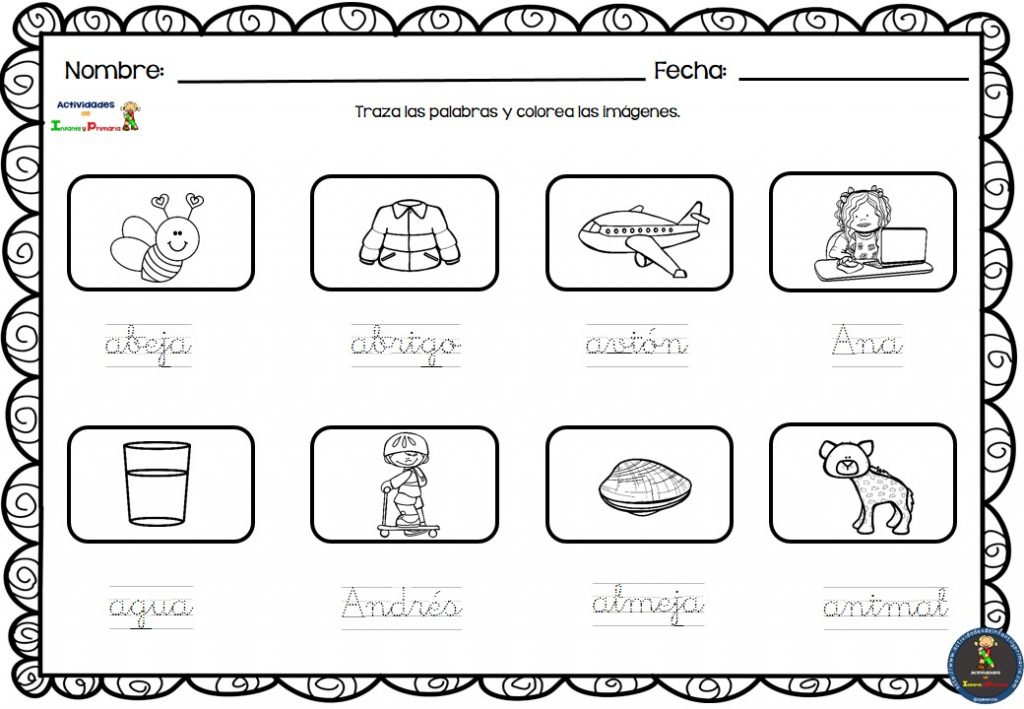 Colección de fichas para trabajar las vocales. Letra A (4)