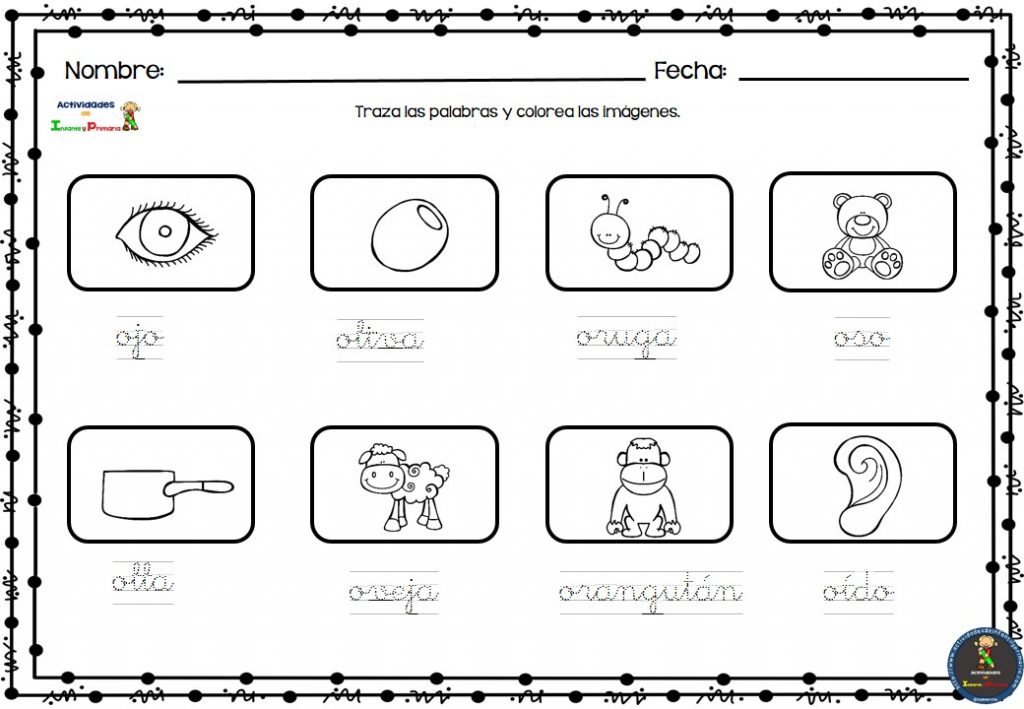 Colección de fichas para trabajar las vocales. Vocal O (2)