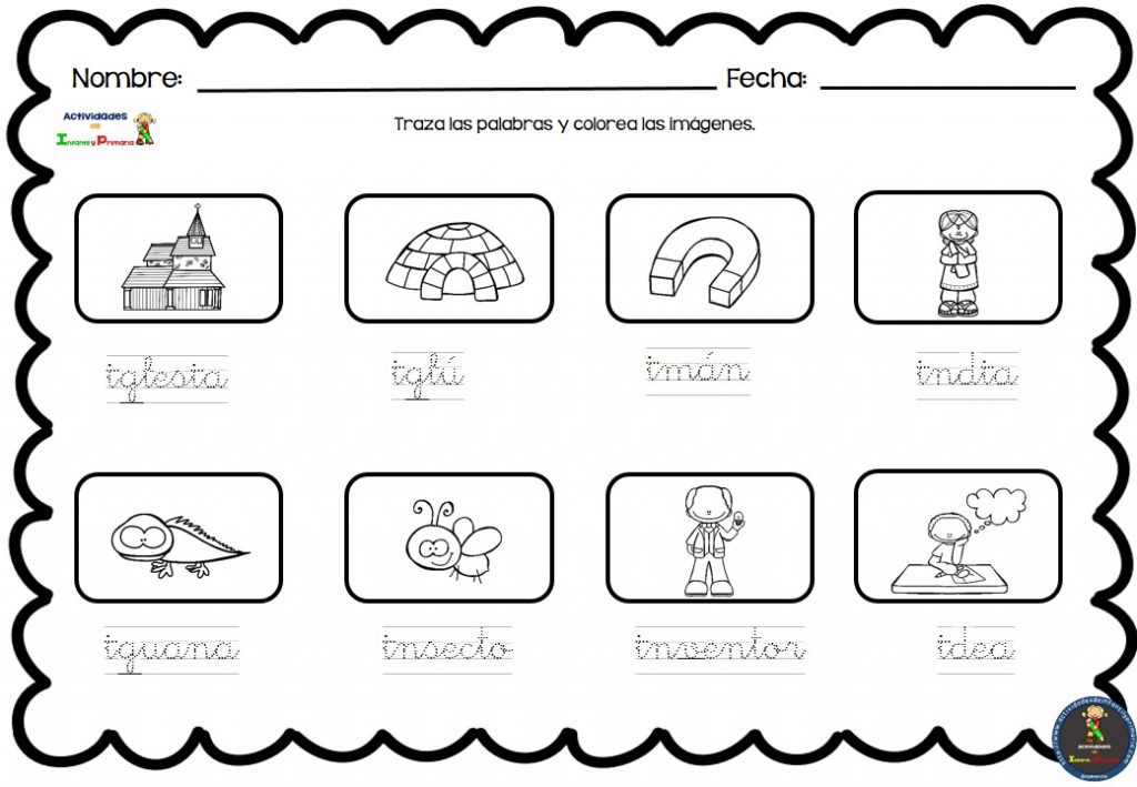Colección fichas para trabajar las vocales. Vocal I (2)