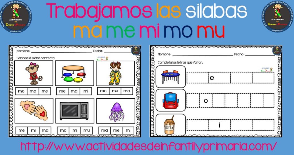 Completar Con Silabas Ma Me Mi Mo Mu Worksheet 1000x773