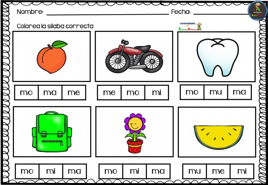 Letra M Silabas Ma, Me, Mi, Mo, Mu 45A