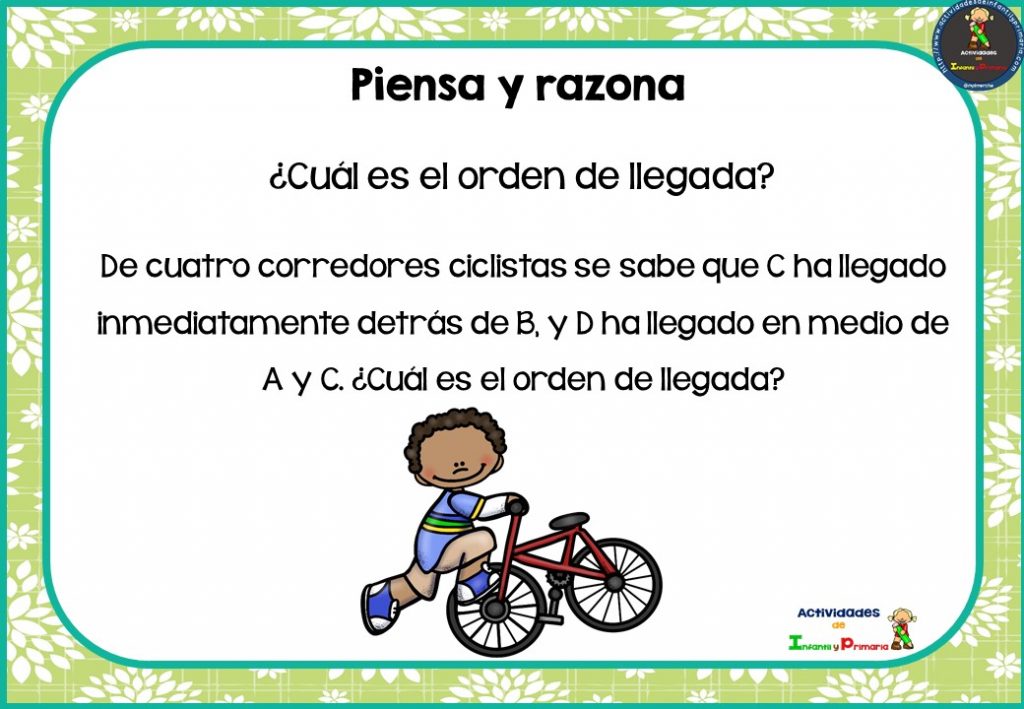 Fichas para razonar y pensar. Lógica matemática (1) Fichas para razonar y pensar. Lógica matemática (1)