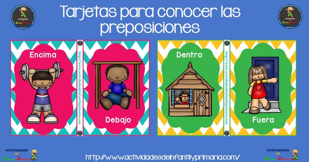 Tarjetas para conocer las preposiciones - Actividades de infantil y ...