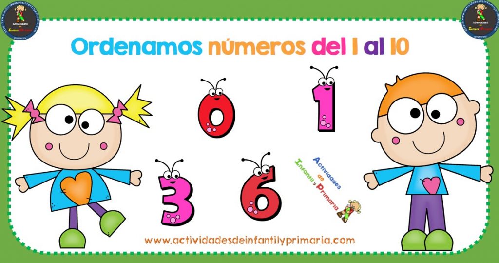 Colección de fichas para ordenar los números del 1 al 10 en Color y B/N ...