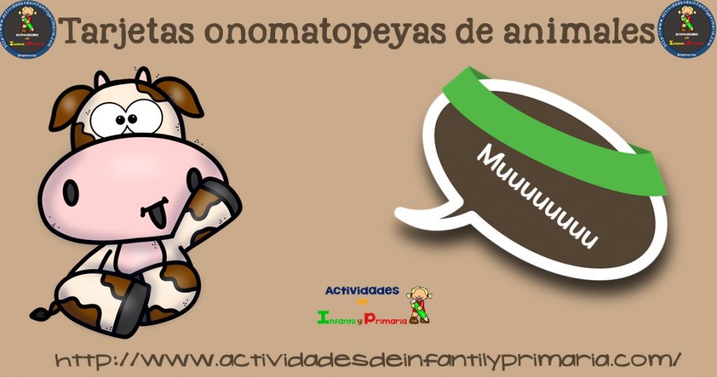 Tarjetas onomatopeyas de animales - Actividades de infantil y primaria
