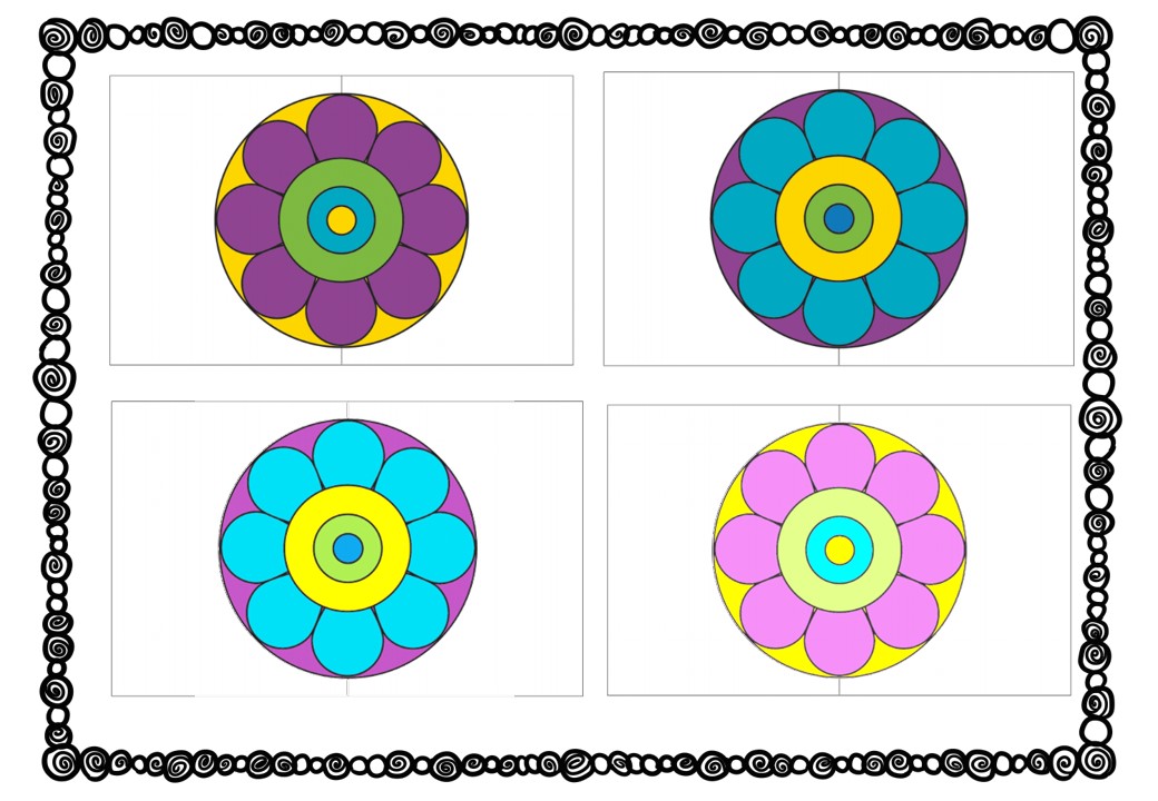 Recortables bonitos preescolar puzzles de flores (10)