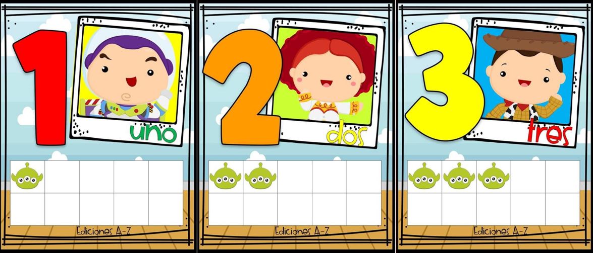Tarjetas de números abn TOY STORY - Actividades de infantil y primaria