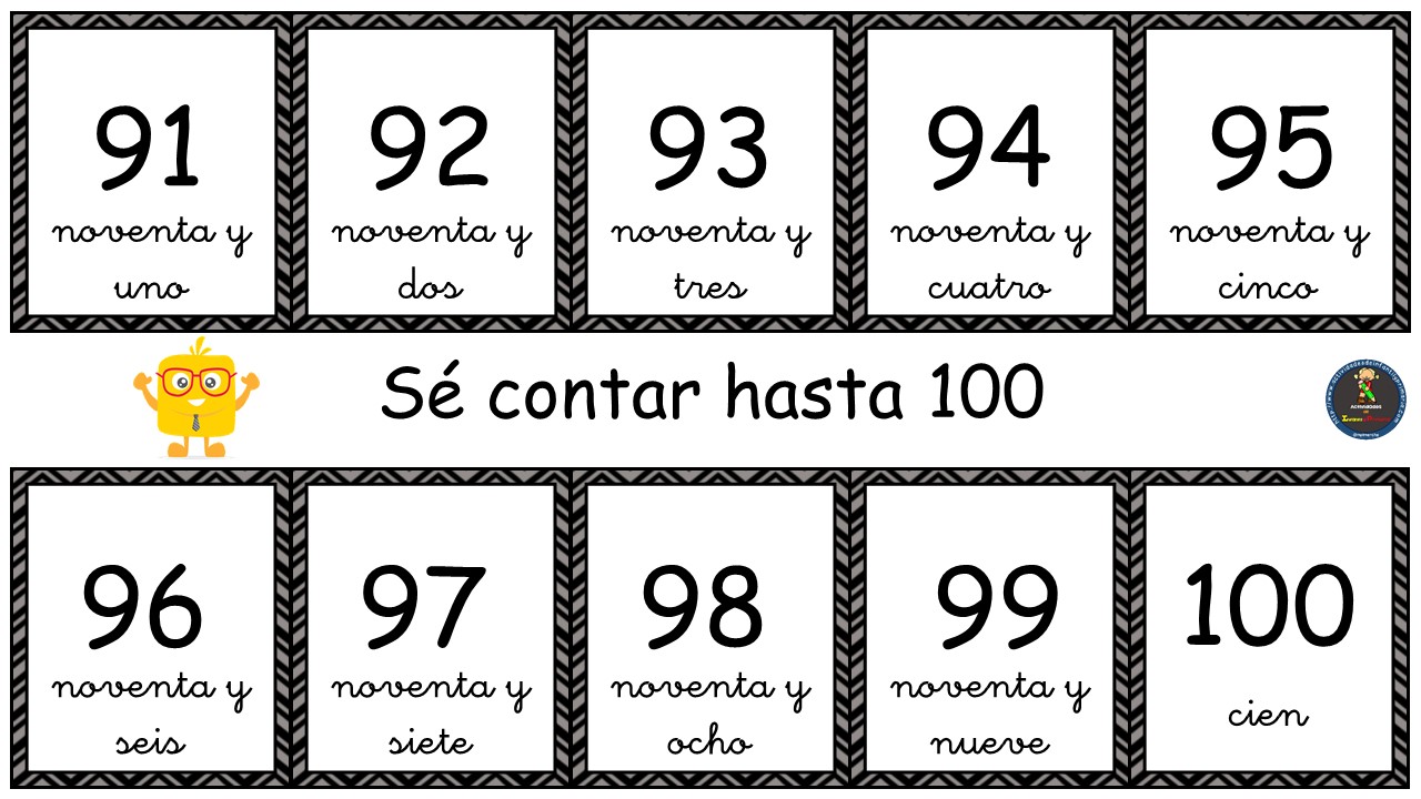 Aprendemos a contar hasta 100 - Actividades de infantil y primaria
