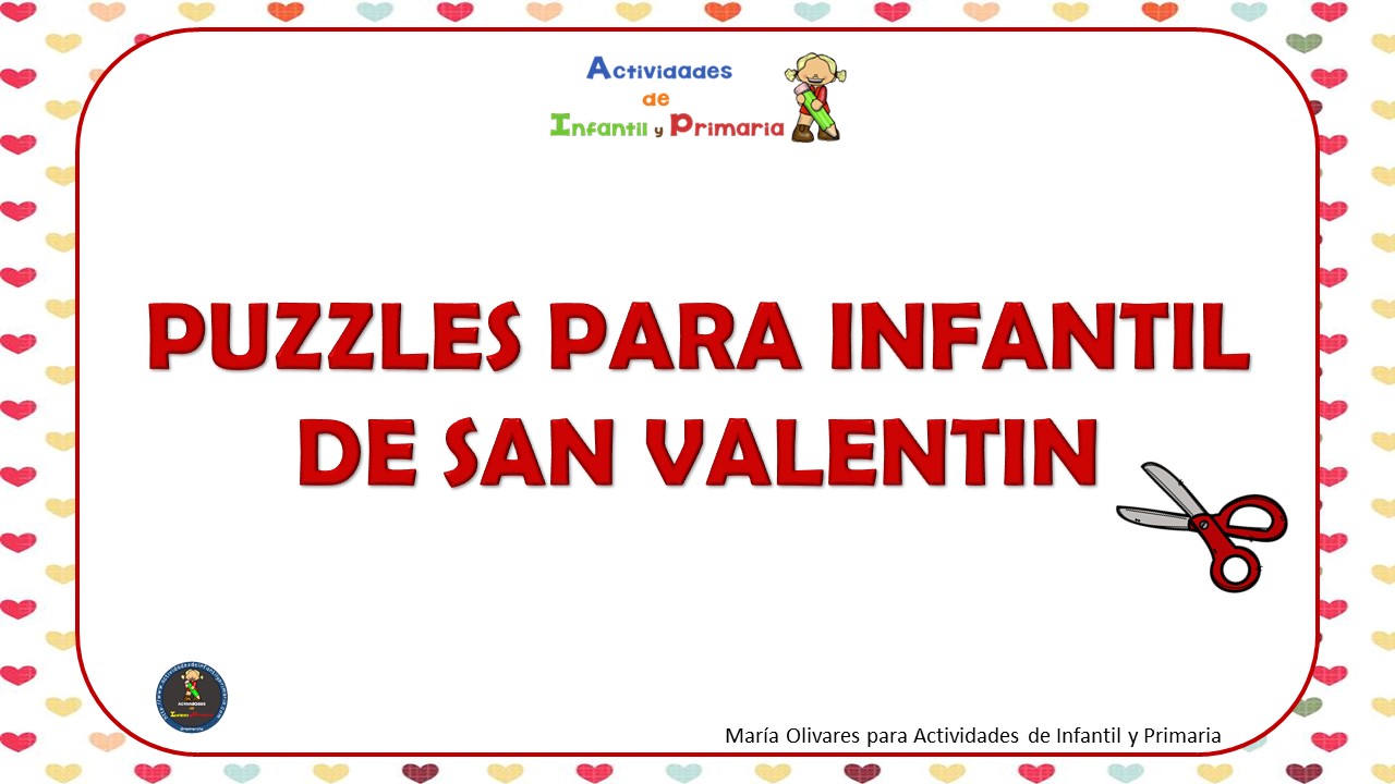 Puzzles para Infantil de San Valentín - Actividades de infantil y primaria