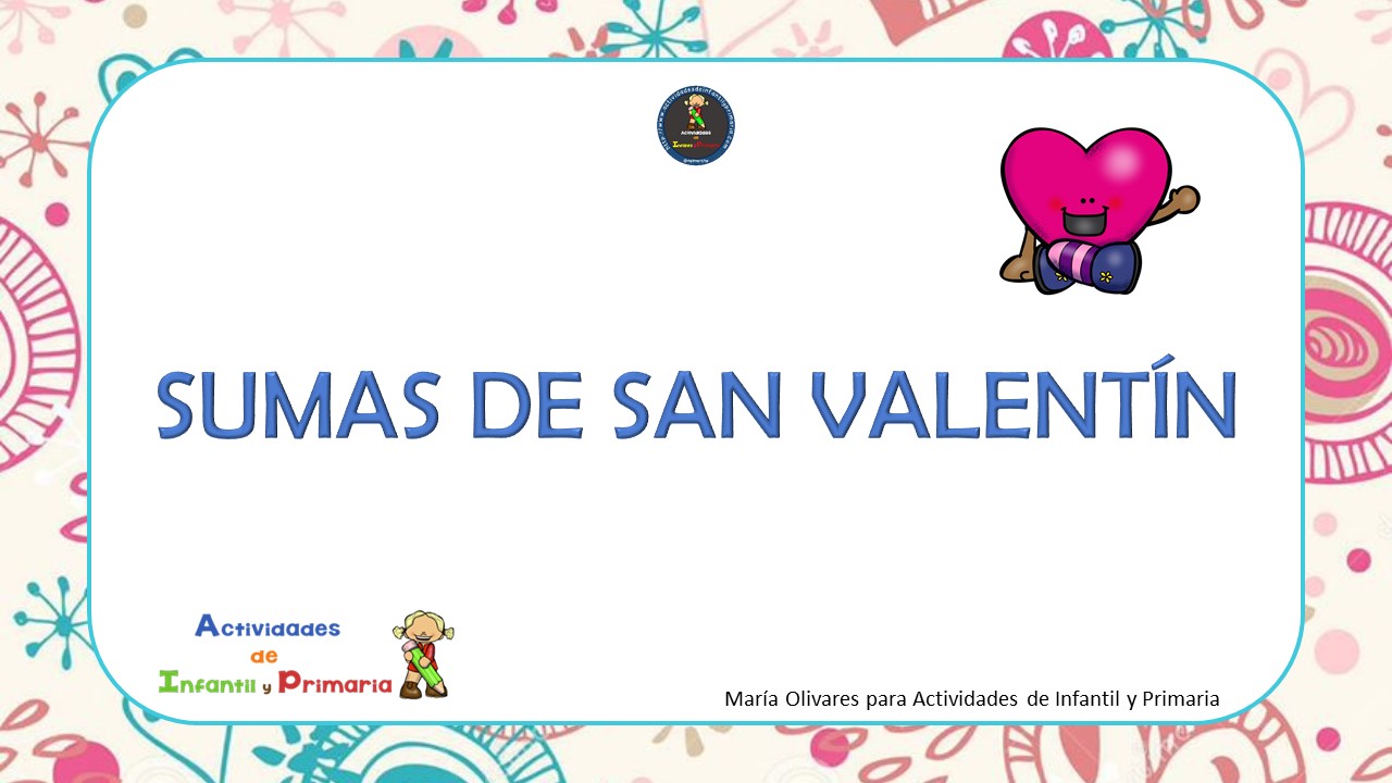 Sencillas sumas de San Valentín - Actividades de infantil y primaria