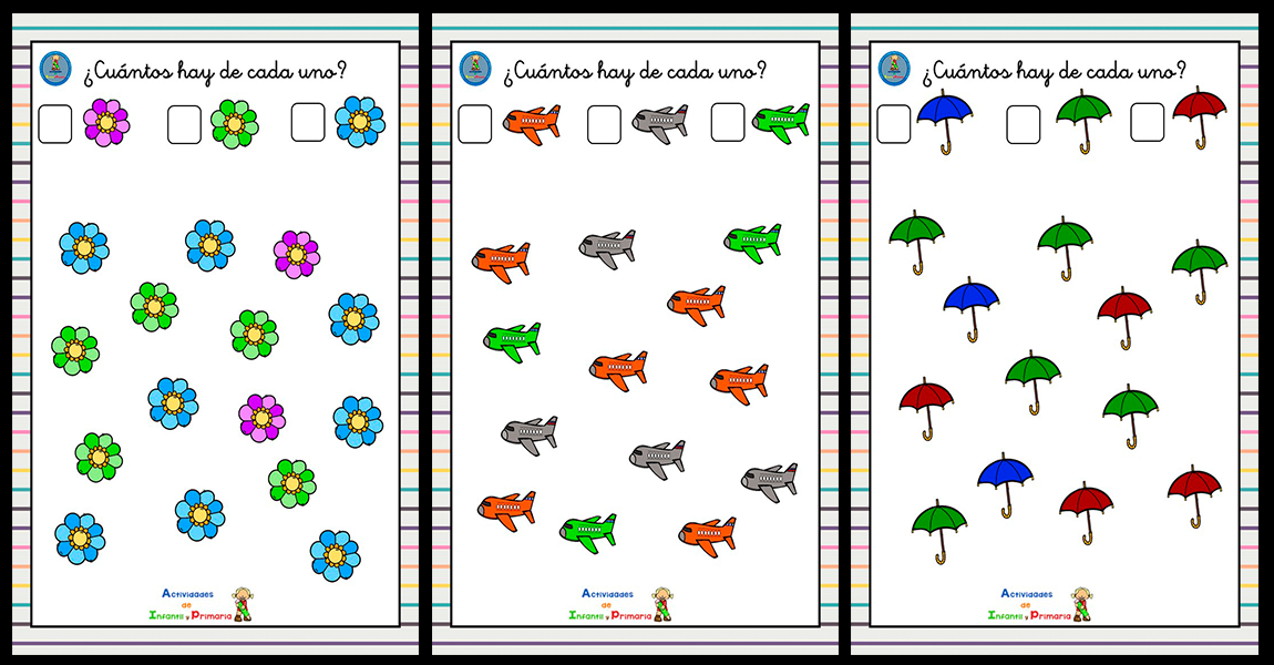 Actividad de conteo: ¿Cuántos hay de cada uno? - Actividades de ...