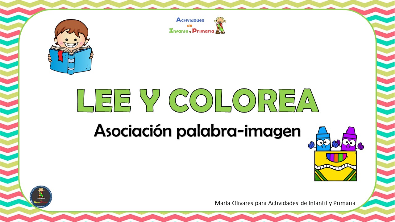 Asociación imagen - palabra: Lee y colorea - Actividades de infantil y ...
