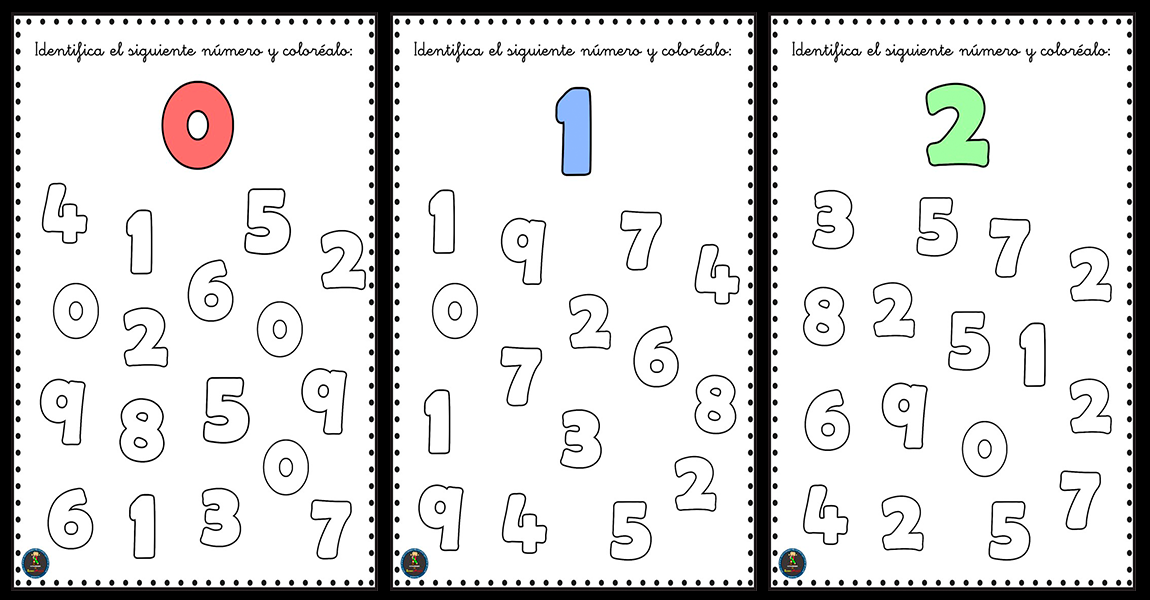 Reconocimiento de números - Actividades de infantil y primaria