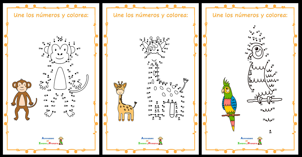 Colección de dibujos: Une los números y colorea - Actividades de ...