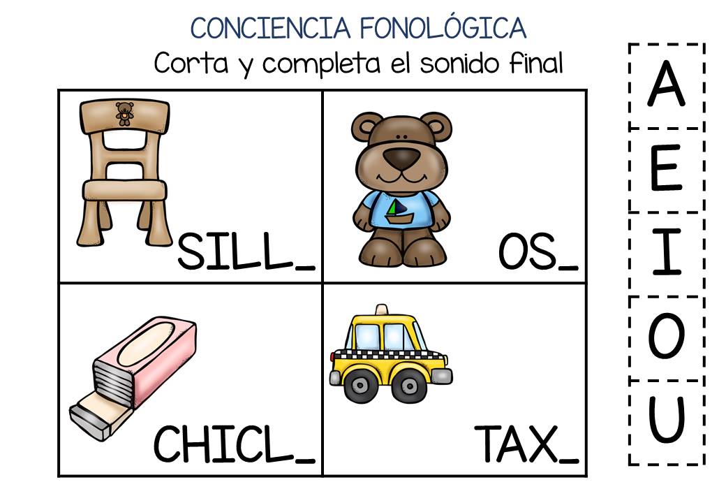 Conciencia fonológica vamos a Jugar con el Sonido Final VOCAL (2) Conciencia fonológica vamos a Jugar con el Sonido Final VOCAL (2)