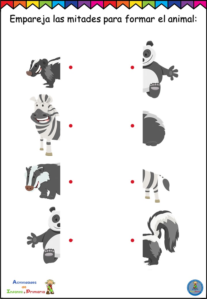 Estimulación Visual Empareja Las Mitades Y Forma El Animal Orientacion