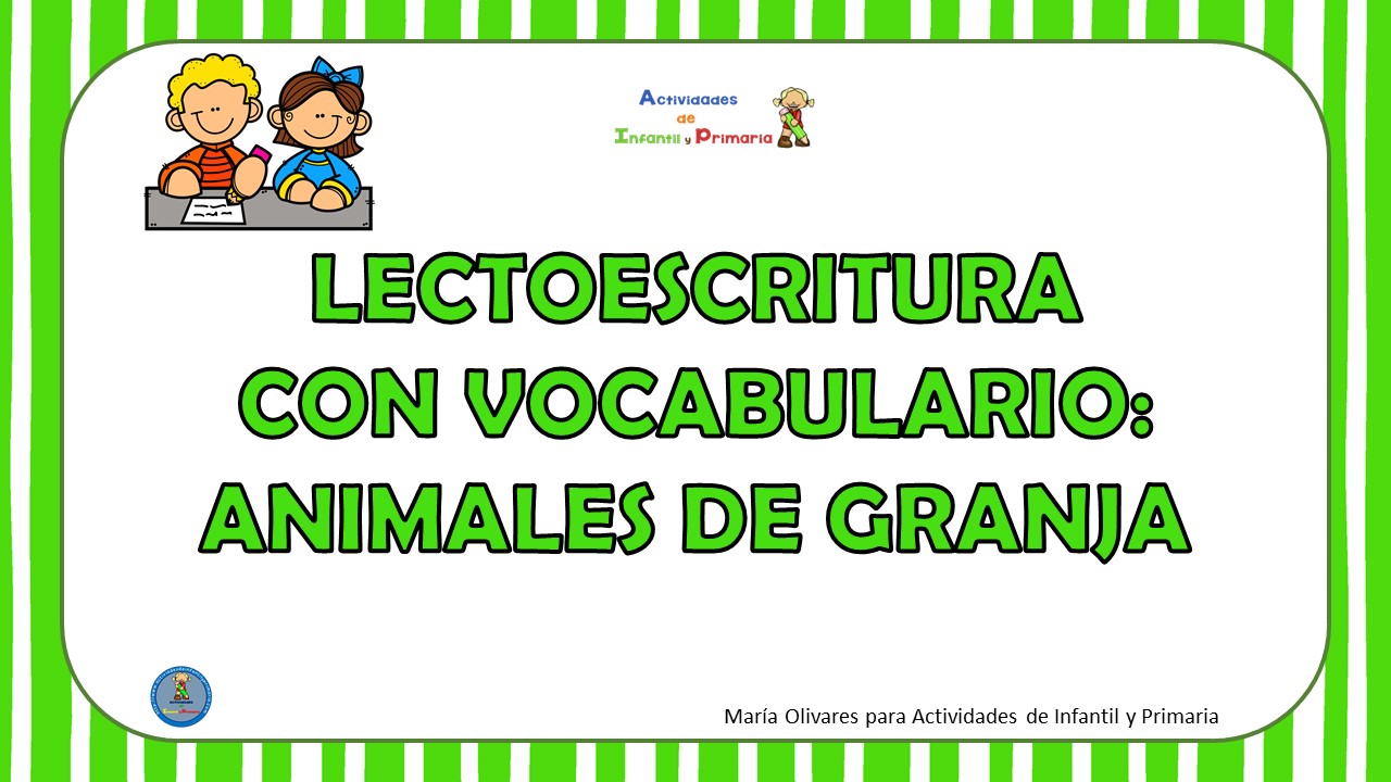 Fichas de lectoescritura con vocabulario de animales de granja ...