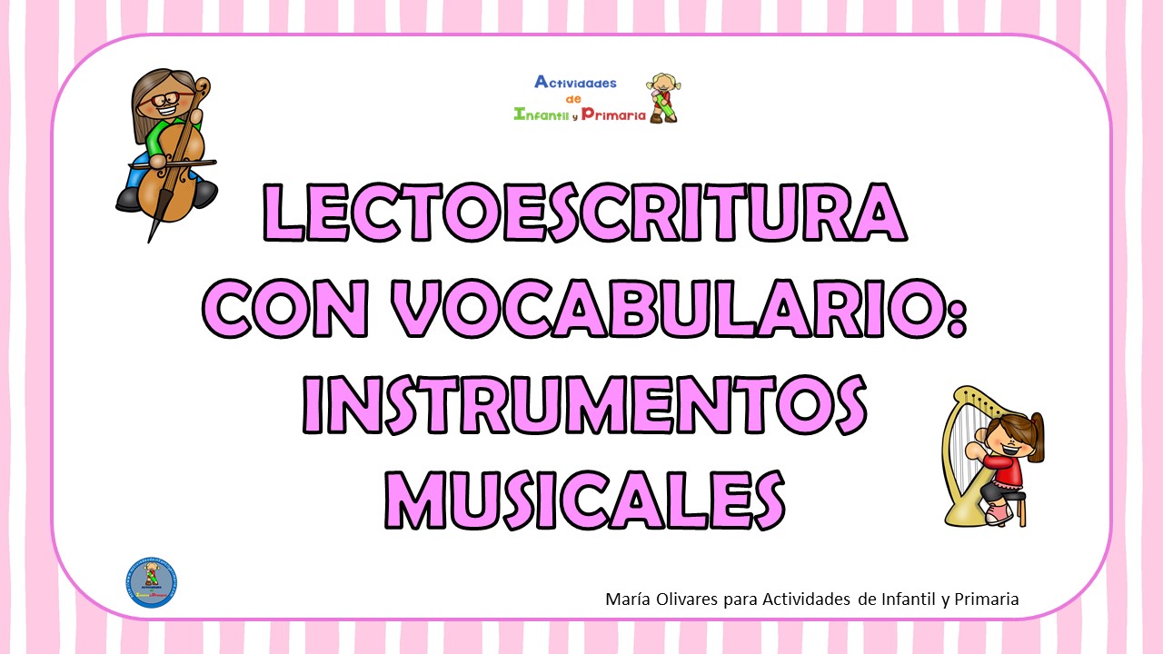 Fichas de lectoescritura con vocabulario de instrumentos musicales ...