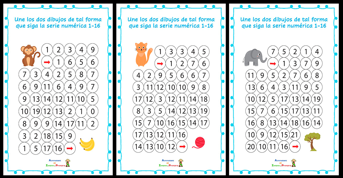 Laberintos numéricos para trabajar la atención infantil - Actividades ...