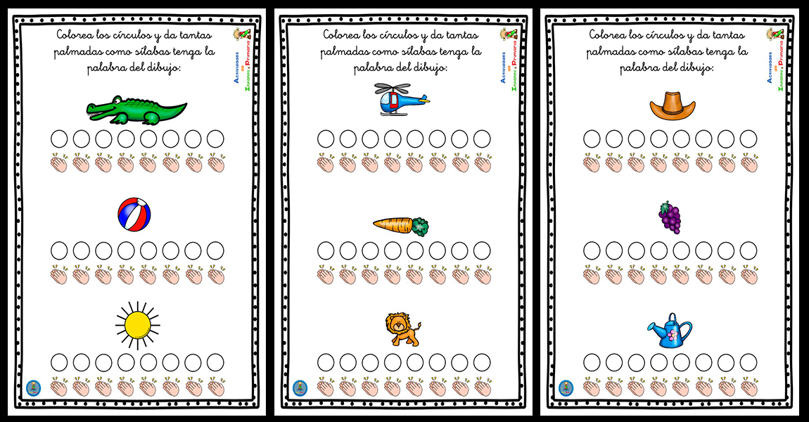 Trabajamos la conciencia silábica: Damos tantas palmadas como sílabas ...
