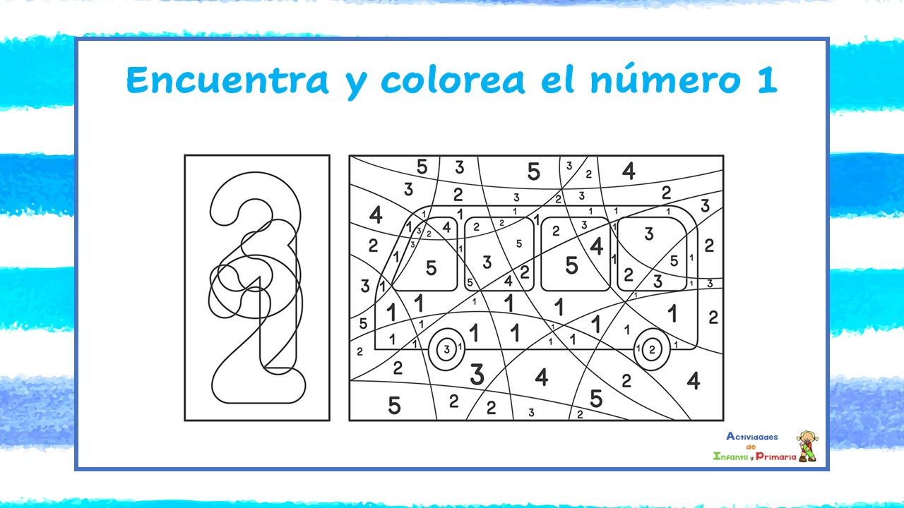 Fichas de atención: Encuentra y colorea el número - Actividades de ...