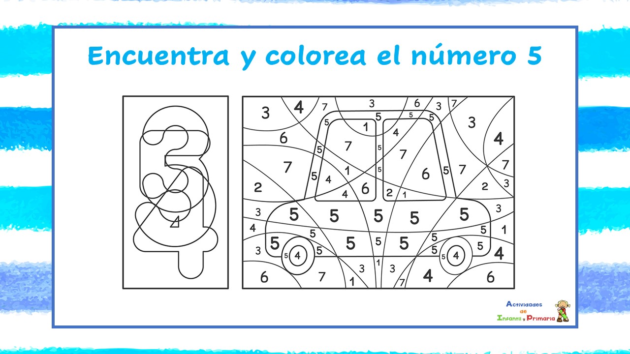 colorea numero (5)