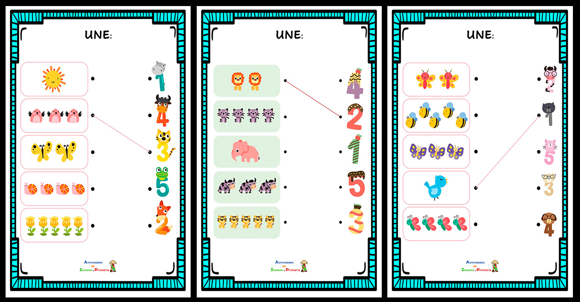 Fichas de números para Infantil - Actividades de infantil y primaria