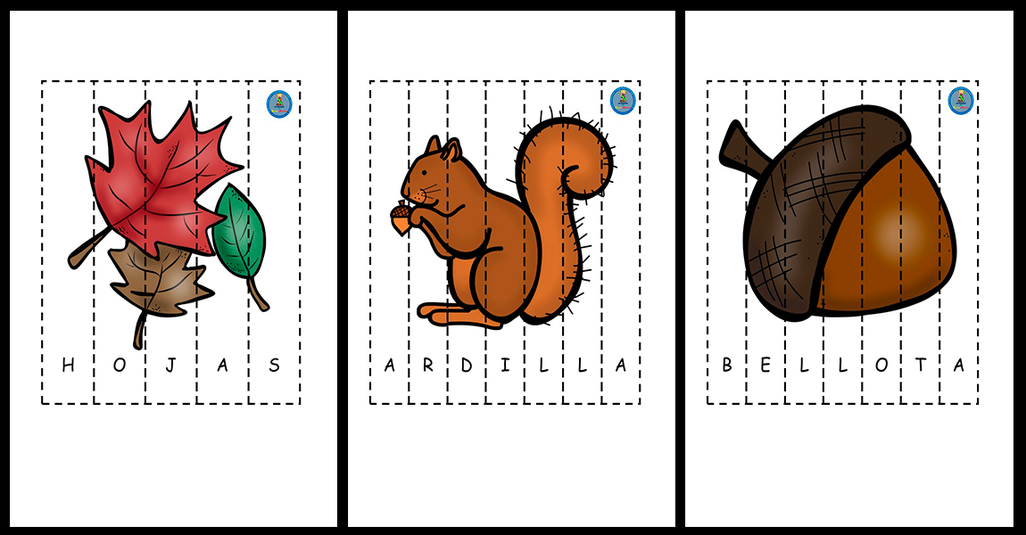 Puzzles recortables con vocabulario de otoño - Actividades de infantil ...