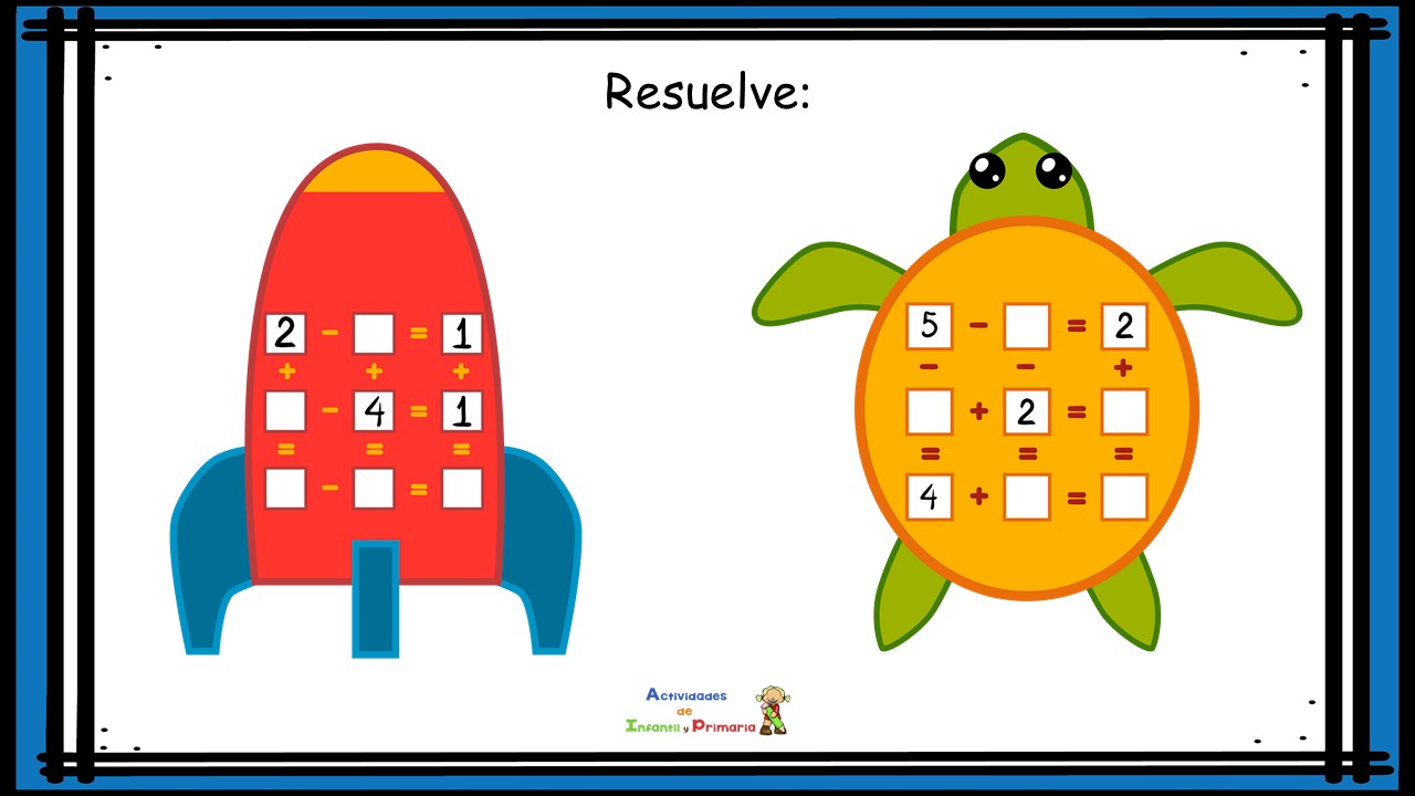 Divertido juego de sumas y restas - Actividades de infantil y primaria