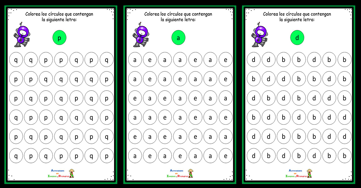 Actividad dislexia: Reconocimiento de letras - Actividades de infantil ...