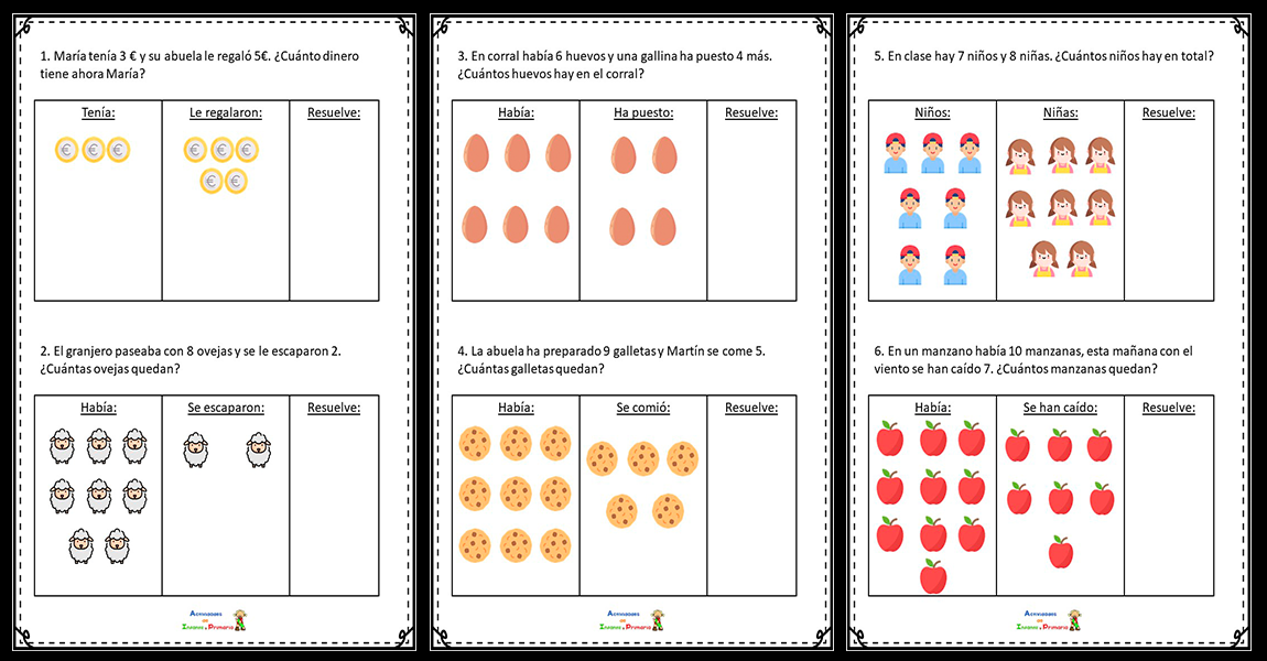 Problemas Matemáticos De Suma Fáciles Sumas Y Restas 2do Primaria
