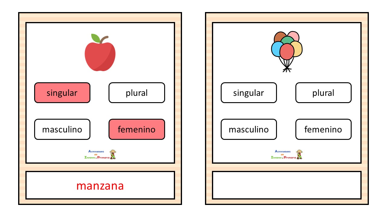Juegos De Sustantivos En Plural Actividades Clasificar Sustantivos