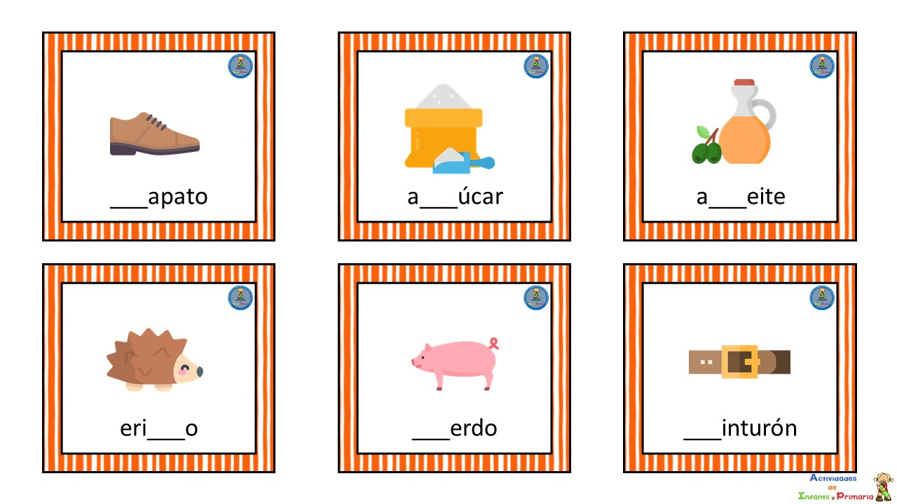 Tarjetas ortográficas "c - z" - Actividades de infantil y primaria