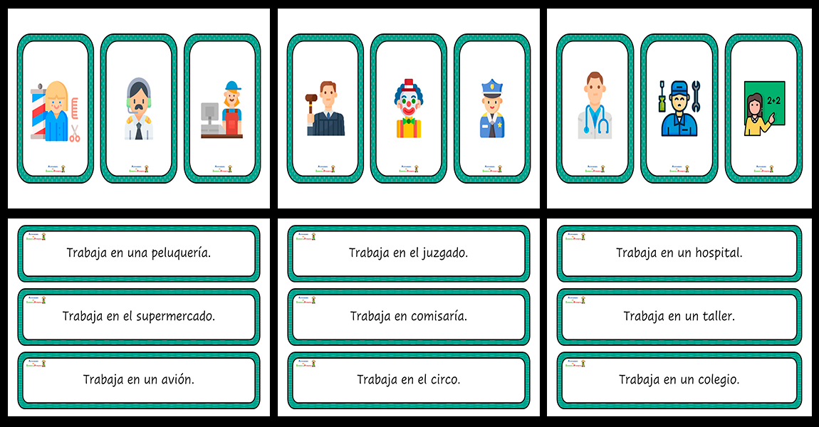 #TEA Juego manipulativo de inferencias con profesiones - Actividades de ...