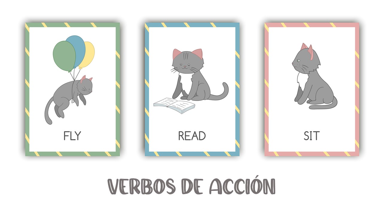 Tarjetas ilustrativas: Verbos de acción en inglés - Actividades de ...
